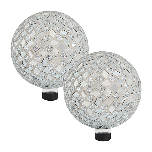 Click here for Mosaic Glass Gazing Globe - 10" - Mirrored di... prices