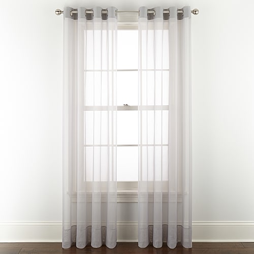 Click here for Liz Claiborne Lisette Grommet Top Sheer Single Cur... prices