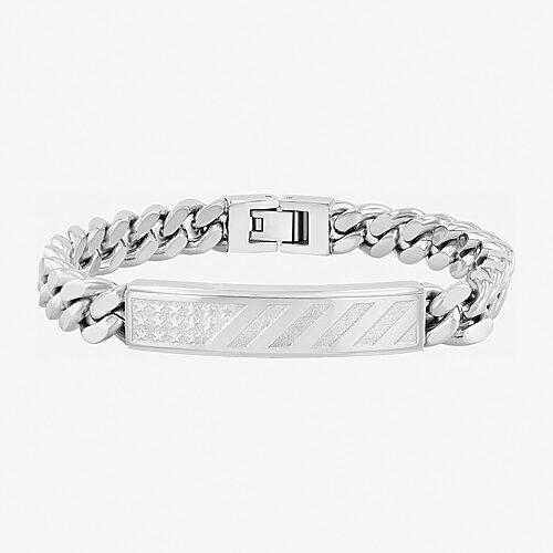 Click here for Mens Stainless Steel Solid Link Bracelet  One Size... prices