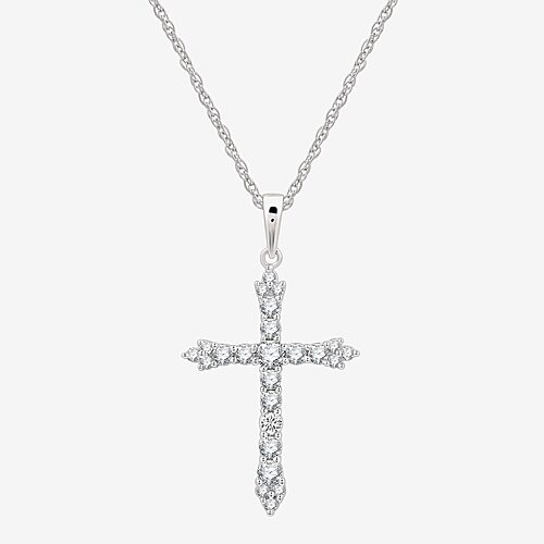 Click here for Cross (G  Si1-Si2) Womens 1/2 CT. T.W. Lab Grown W... prices