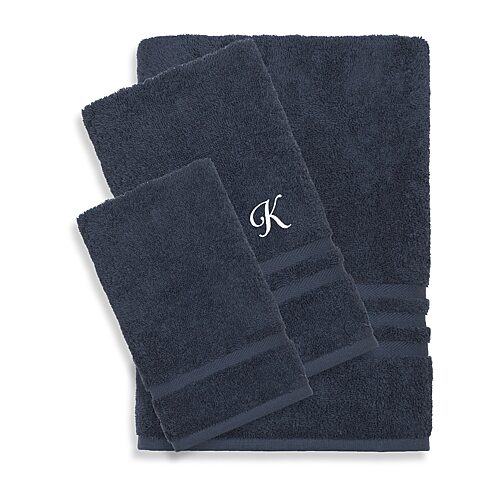 Linum Home Turkish Cotton Personalized Denzi 3-Pc. Bath Towel Set - K