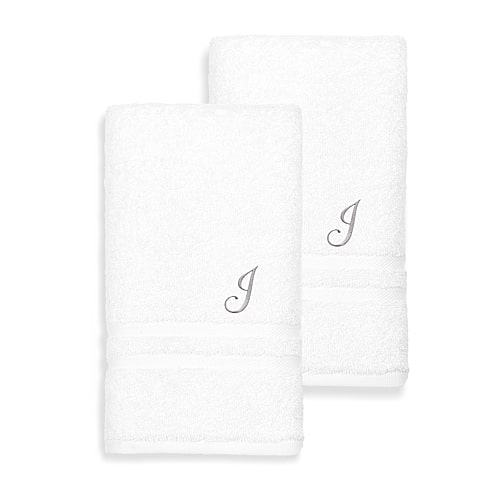 Linum Home Turkish Cotton Personalized Denzi Hand Towel Set  30 x 16 - J