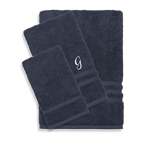 Linum Home Turkish Cotton Personalized Denzi 3-Pc. Bath Towel Set - G