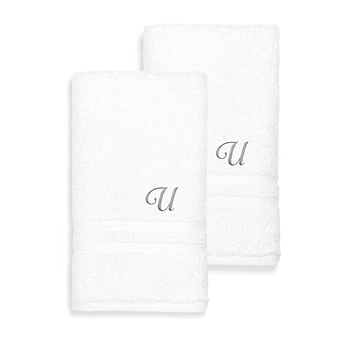 Linum Home Turkish Cotton Personalized Denzi Hand Towel Set  30 x 16 - U