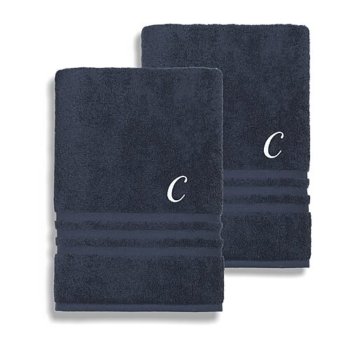 Linum Home Turkish Cotton Personalized Denzi Bath Towel Set  54 x 27 - C