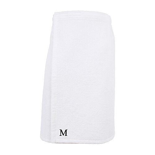 Linum Home 100 Turkish Cotton Terry Personalized Womens Bath Wrap - White - White M