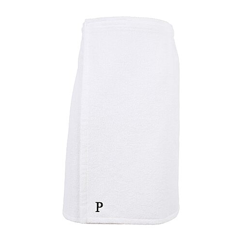 Linum Home 100 Turkish Cotton Terry Personalized Womens Bath Wrap - White - White P