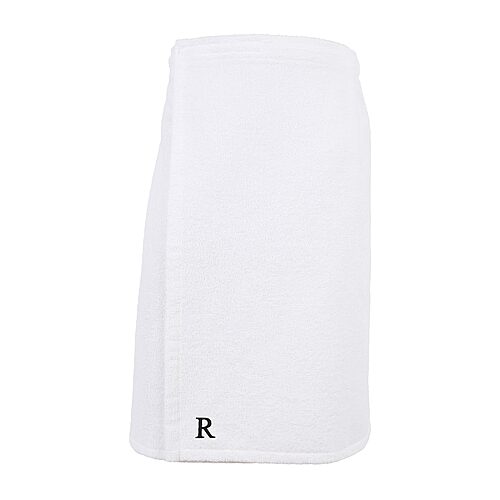 Linum Home 100 Turkish Cotton Terry Personalized Womens Bath Wrap - White - White R