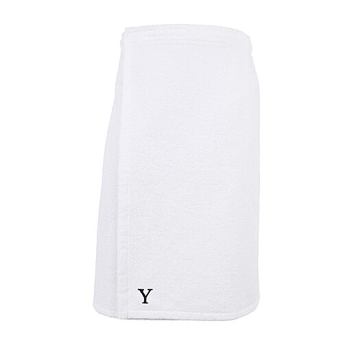 Linum Home 100 Turkish Cotton Terry Personalized Womens Bath Wrap - White - White Y