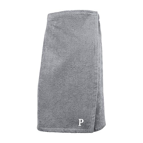 Linum Home 100 Turkish Cotton Terry Personalized Womens Bath Wrap - Dark Grey - Grey P