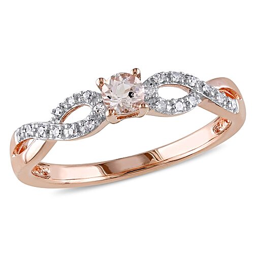 Click here for Genuine Morganite and Diamond Crisscross Ring  7 prices