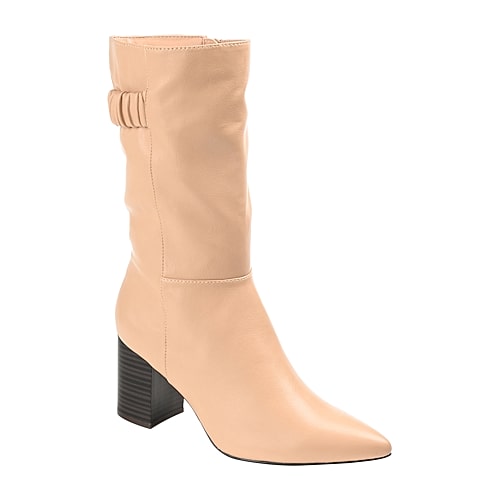 Journee Collection Womens Wilo Wide Calf Block Heel Boots - Tan