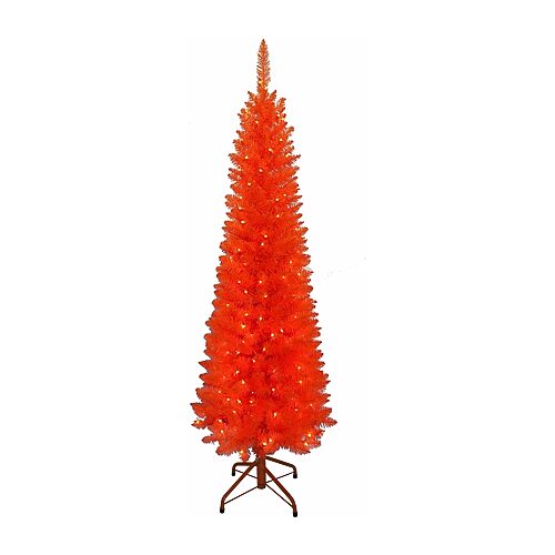 Click here for Kurt Adler 5 Foot Pre-Lit Orange Slim Tree  One Si... prices