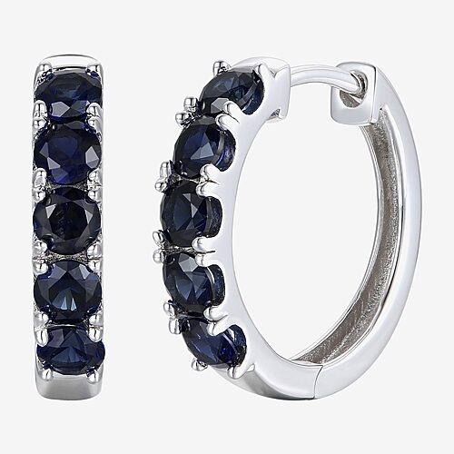 Click here for Womens Genuine Gemstone 10K Gold 13mm Hoop Earring... prices