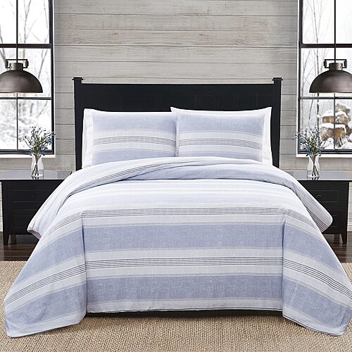 Click here for London Fog Striped Flannel 3pc. Comforter Set prices