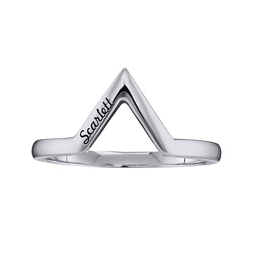Click here for Personalized V-Shaped Ring  8 1/2  White prices