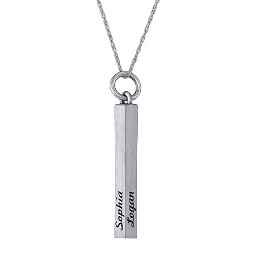 Click here for Personalized Rectangle Block Pendant Necklace  One... prices