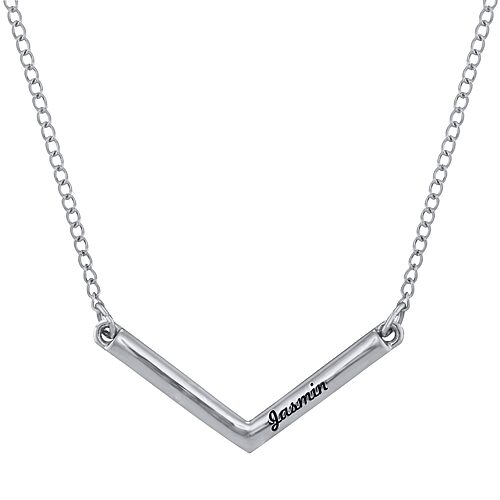 Click here for Personalized V-Shaped Engraved Necklace  One Size... prices
