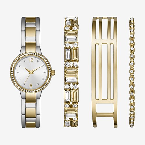 Click here for Ladies Sets Womens Crystal Accent Two Tone 4-pc. W... prices