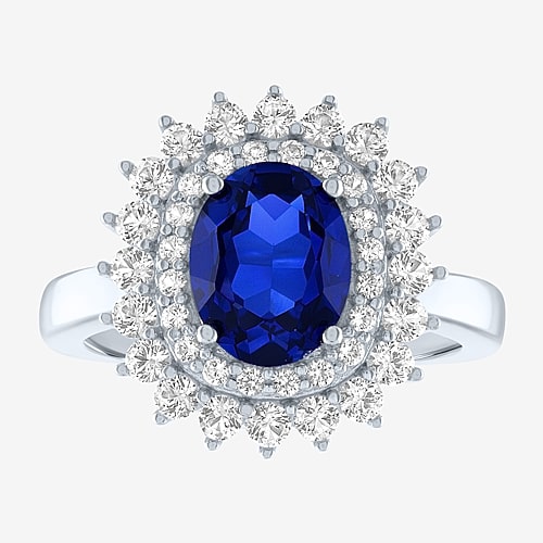 Click here for Womens Gemstone Sterling Silver Oval Halo Cocktail... prices
