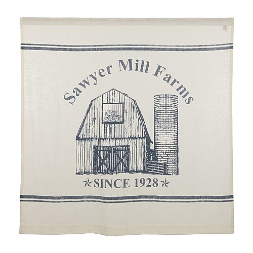 Click here for Vhc Brands Sawyer Mill Blue Barn Shower Curtain  O... prices