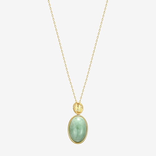 Click here for Good Fortune Womens Genuine Green Jade 18K Gold Ov... prices