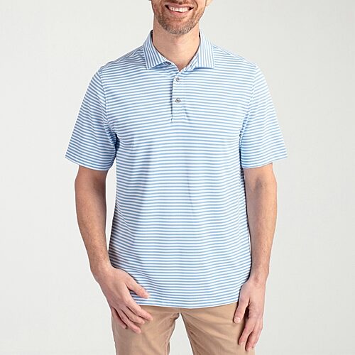 Click here for Cutter & Buck Mens Virtue Eco Pique Stripe Recycle... prices