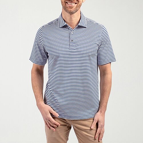 Click here for Cutter & Buck Mens Virtue Eco Pique Stripe Recycle... prices