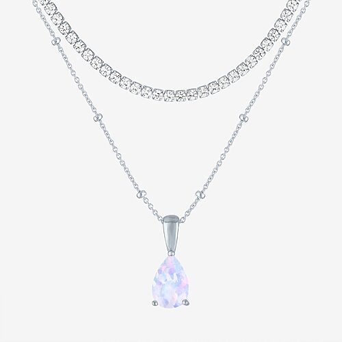 Click here for Gemstone 2-pc. Necklace Set  One Size  White prices