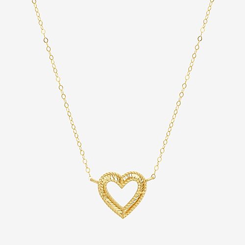 Click here for Womens 10K Gold Heart 16 Inch Pendant Necklace  On... prices