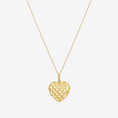Click here for Womens 10K Gold Heart 18 Inch Pendant Necklace  On... prices
