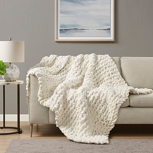 Click here for Madison Park Chunky-Knit Chenille Throw  50 x 60 -... prices