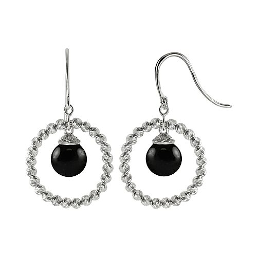 Click here for Sterling Silver Black Onyx Sparkle Bead Earrings... prices