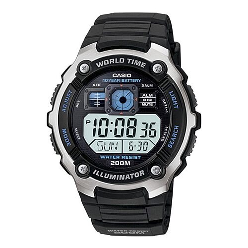 Casio AE-2000W-1AV Mens Multi-Functional Digital Sport Watch Silver-tone & Black