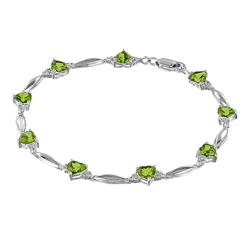 Click here for Genuine Peridot Heart-Shaped Sterling Silver Brace... prices