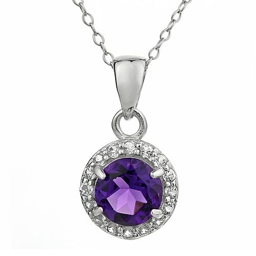 Click here for Faceted Genuine Amethyst & White Topaz Sterling Si... prices