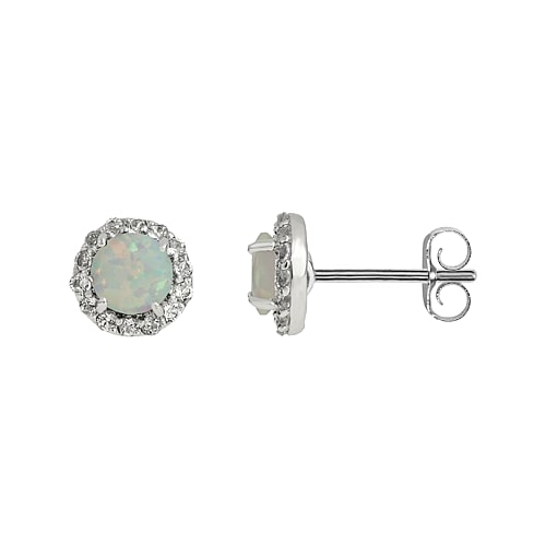 Click here for Faceted Lab-Created Opal & White Topaz Sterling Si... prices