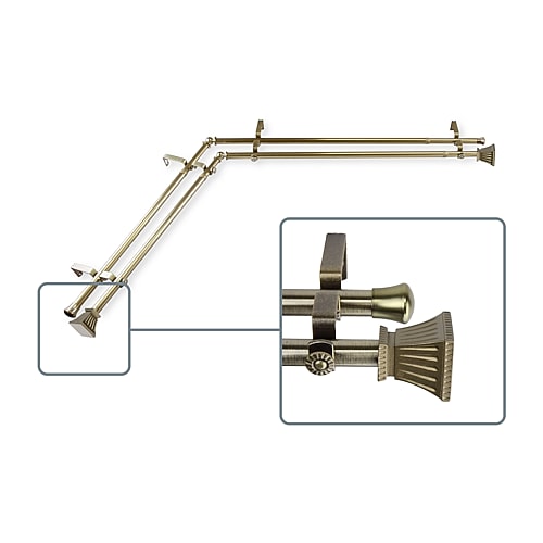 Click here for Rod Desyne Trumpet Corner Window Double Curtain Ro... prices