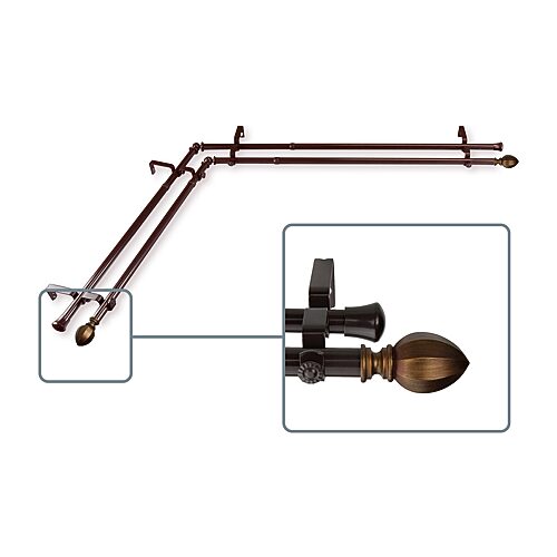 Click here for Rod Desyne Garnet Corner Window Double Curtain Rod... prices
