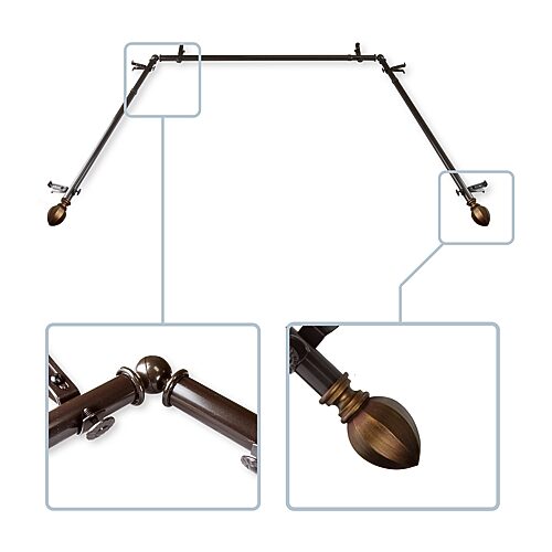 Click here for Rod Desyne Garnet Bay Window Rod  One Size  Brown prices