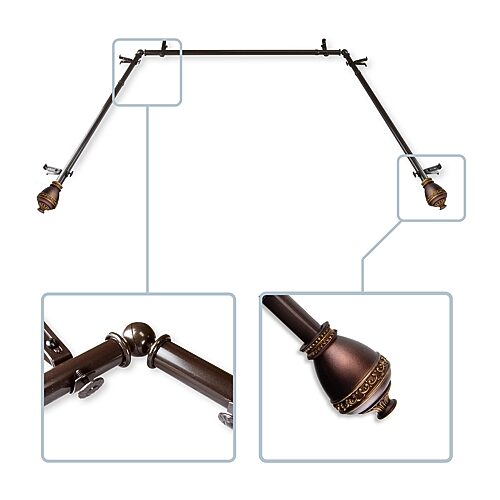 Click here for Rod Desyne Amelie Bay Window Rod  One Size  Brown prices