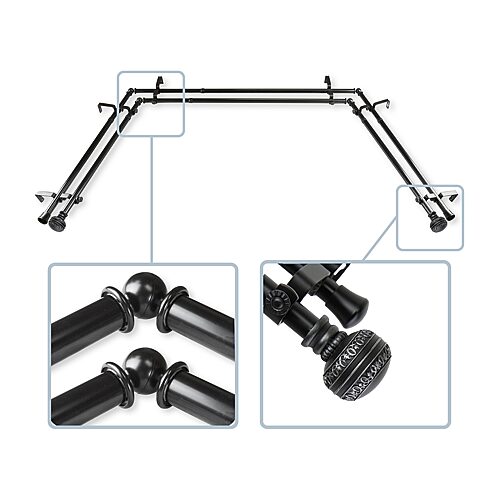 Click here for Rod Desyne Ornament Bay Window Rod  One Size  Blac... prices