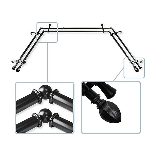 Click here for Rod Desyne Garnet Bay Window Rod  One Size  Black prices