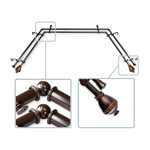 Click here for Rod Desyne Amelie Bay Window Rod  One Size  Brown prices