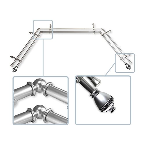 Click here for Rod Desyne Amelie Bay Window Rod  One Size  Silver prices