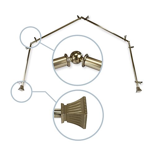 Click here for Rod Desyne Trumpet 4-Sided Bay Window Rod  One Siz... prices
