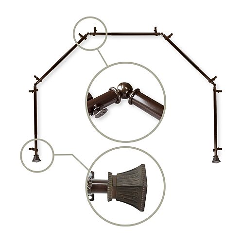 Click here for Rod Desyne Trumpet 5-Sided Bay Window Rod  One Siz... prices