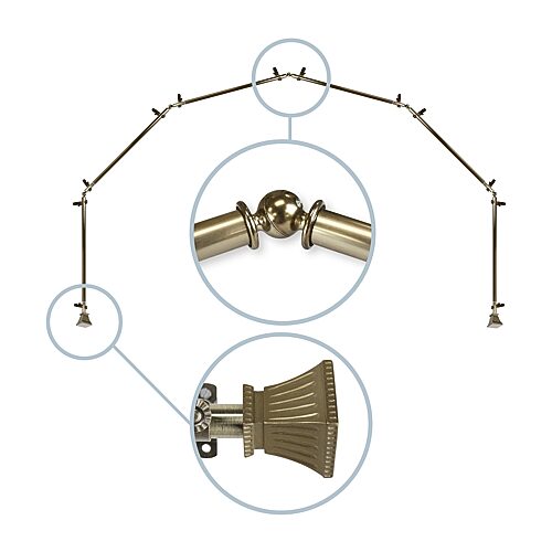 Click here for Rod Desyne Trumpet 6-Sided Bay Window Rod  One Siz... prices
