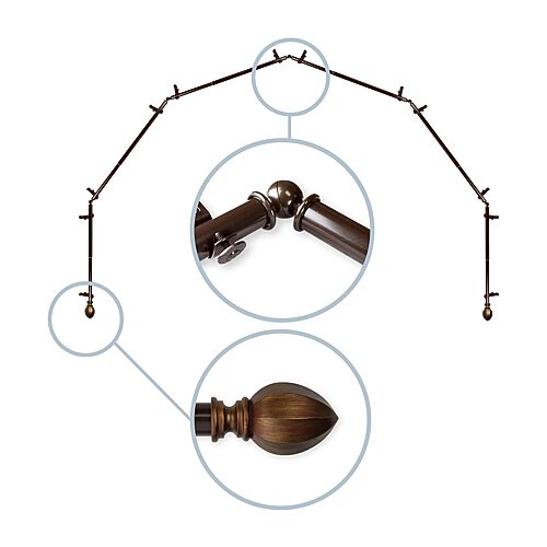 Click here for Rod Desyne Garnet 6-Sided Bay Window Rod  One Size... prices