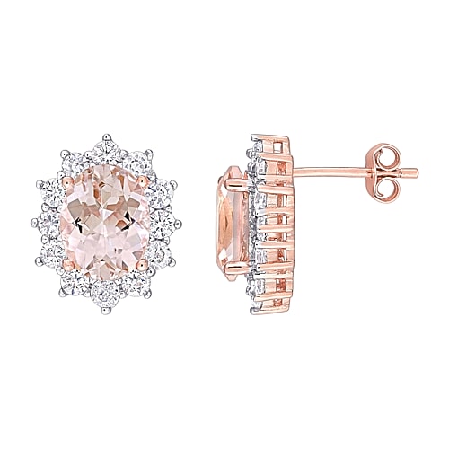 Click here for Simulated Pink Morganite 18K Rose Gold Over Silver... prices